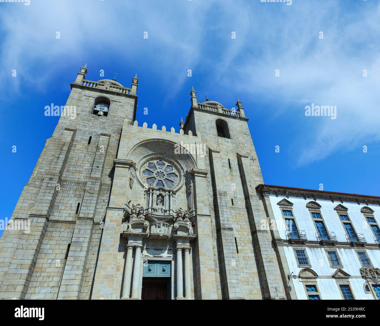 Porto Cathedral facade view, Roman Catholic church, Portugal ...