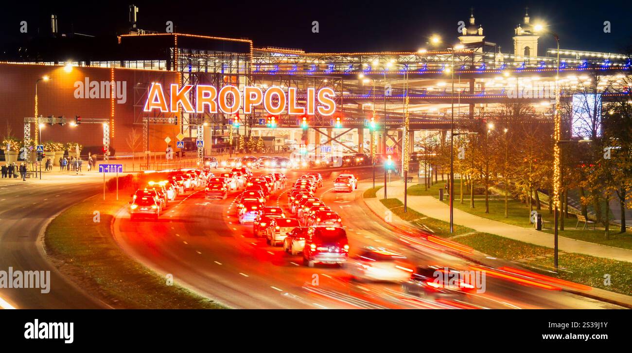 Kaunas, Lithuania - 20th november, 2024: zoom in vehicles driving in ...