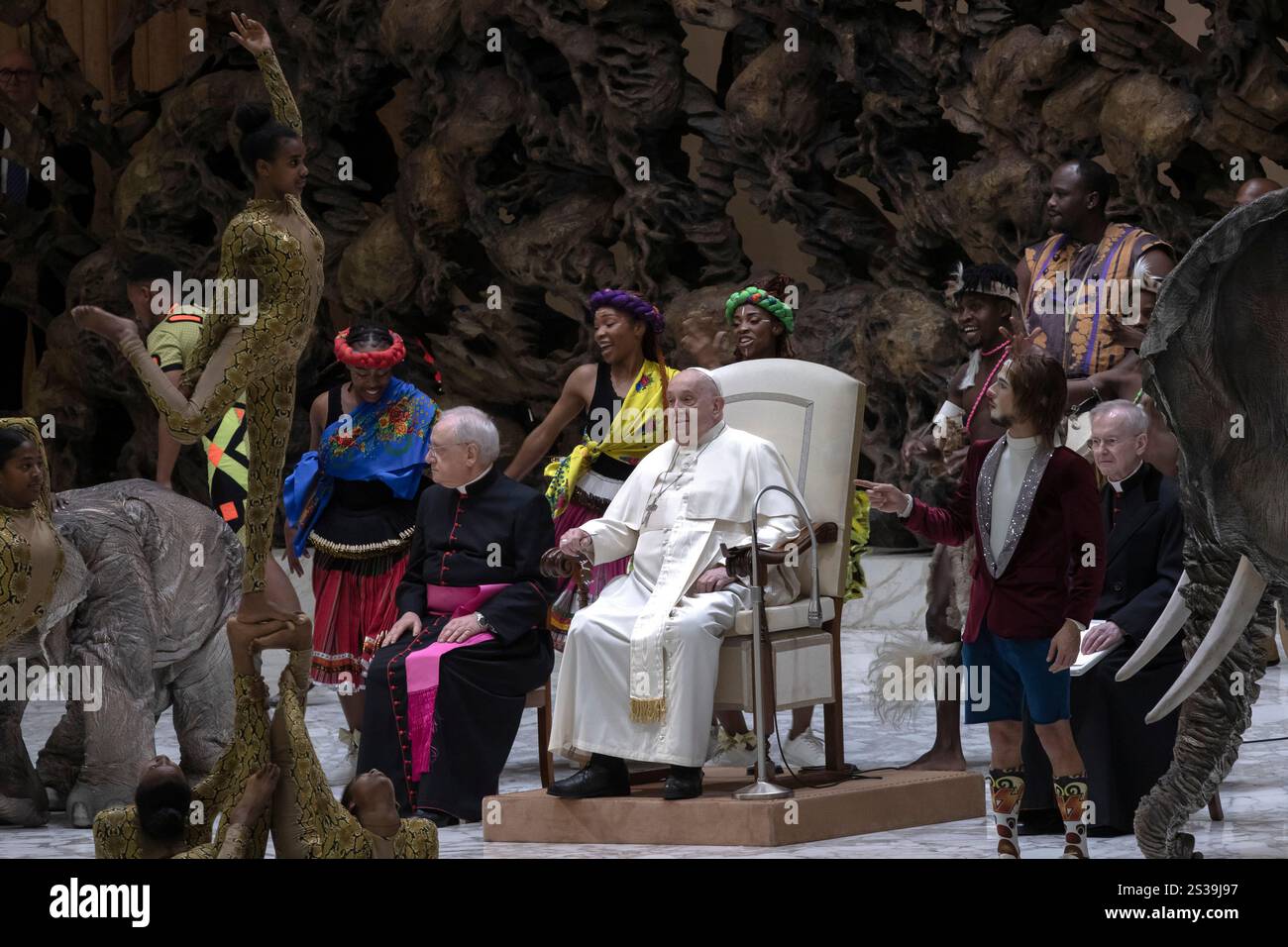 Vatican City, Vatican, 8 January, 2025. Pope Francis looks a ...