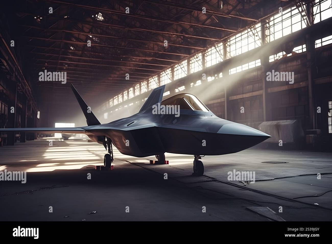 Fictional stealth fighter plane. Neural network AI generated art Stock ...