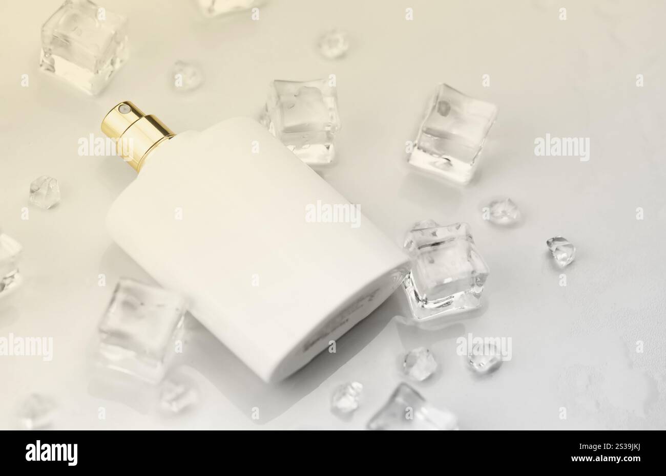 Female perfume mat white bottle, objective photograph of perfume bottle ...