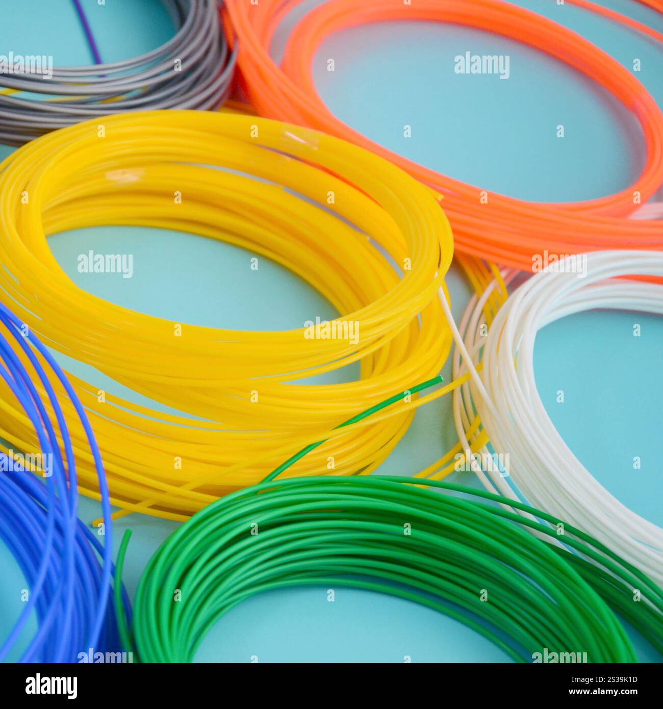 3D printing pen filaments of various colors. Plastic PLA and ABS ...