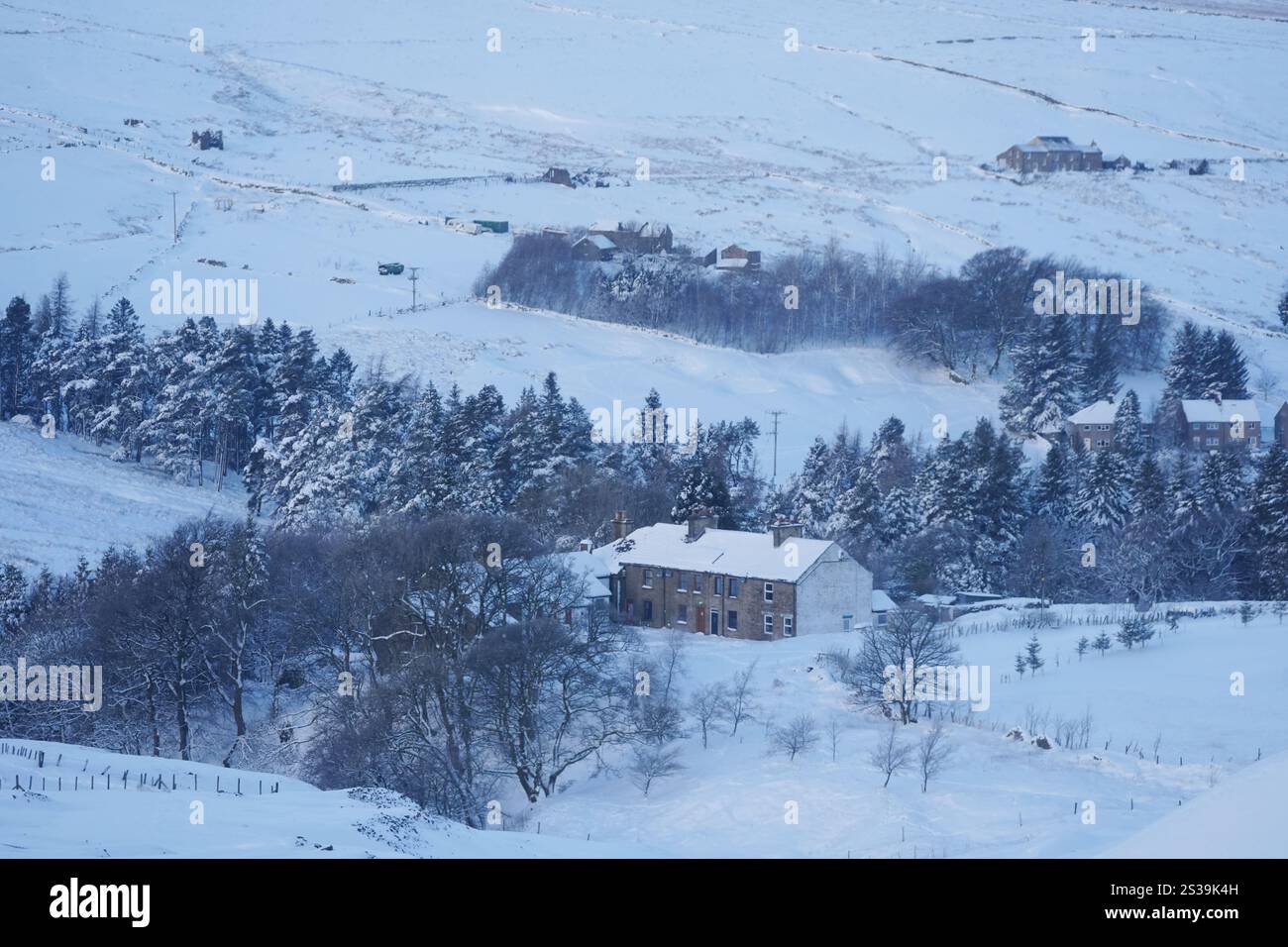 Snow covers Nenthead on the Cumbrian border with Northumberland ...