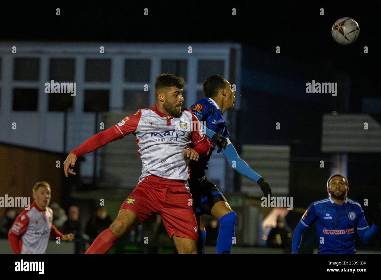 Stockton Town's Michael Fowler heads towards goal during the The Isuzu ...