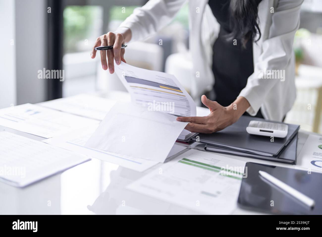 Beautiful confident asian business woman Auditor or internal revenue ...