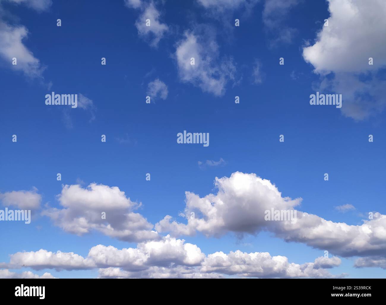 Clear blue sky texture and white fluffy cloud nature background. The ...