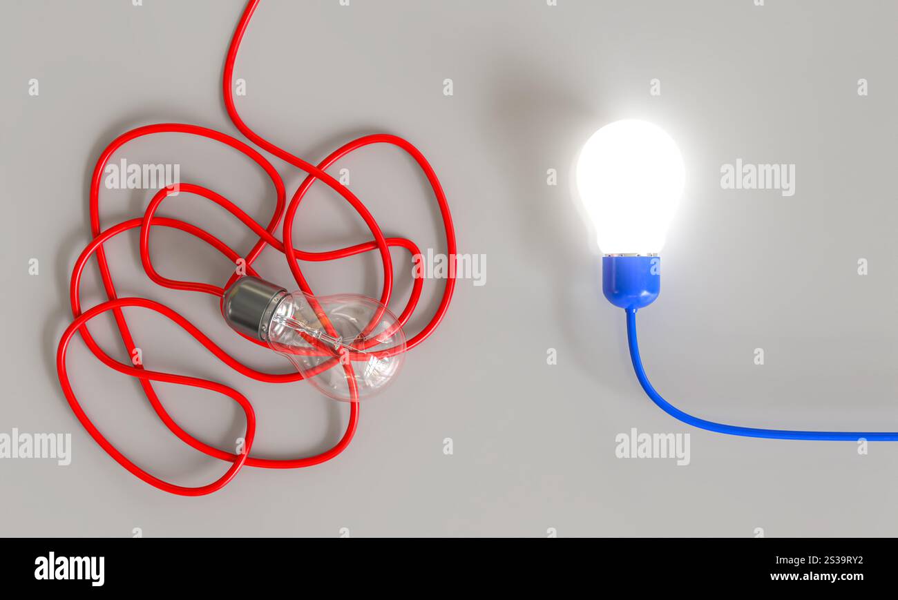 Problem solving concept, classic bulb 3d background Stock Photo - Alamy