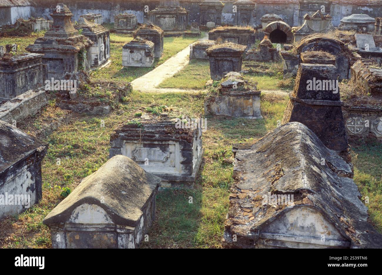 the Dutch Cemetery in the city of Kochi or Cochin in the Province ...