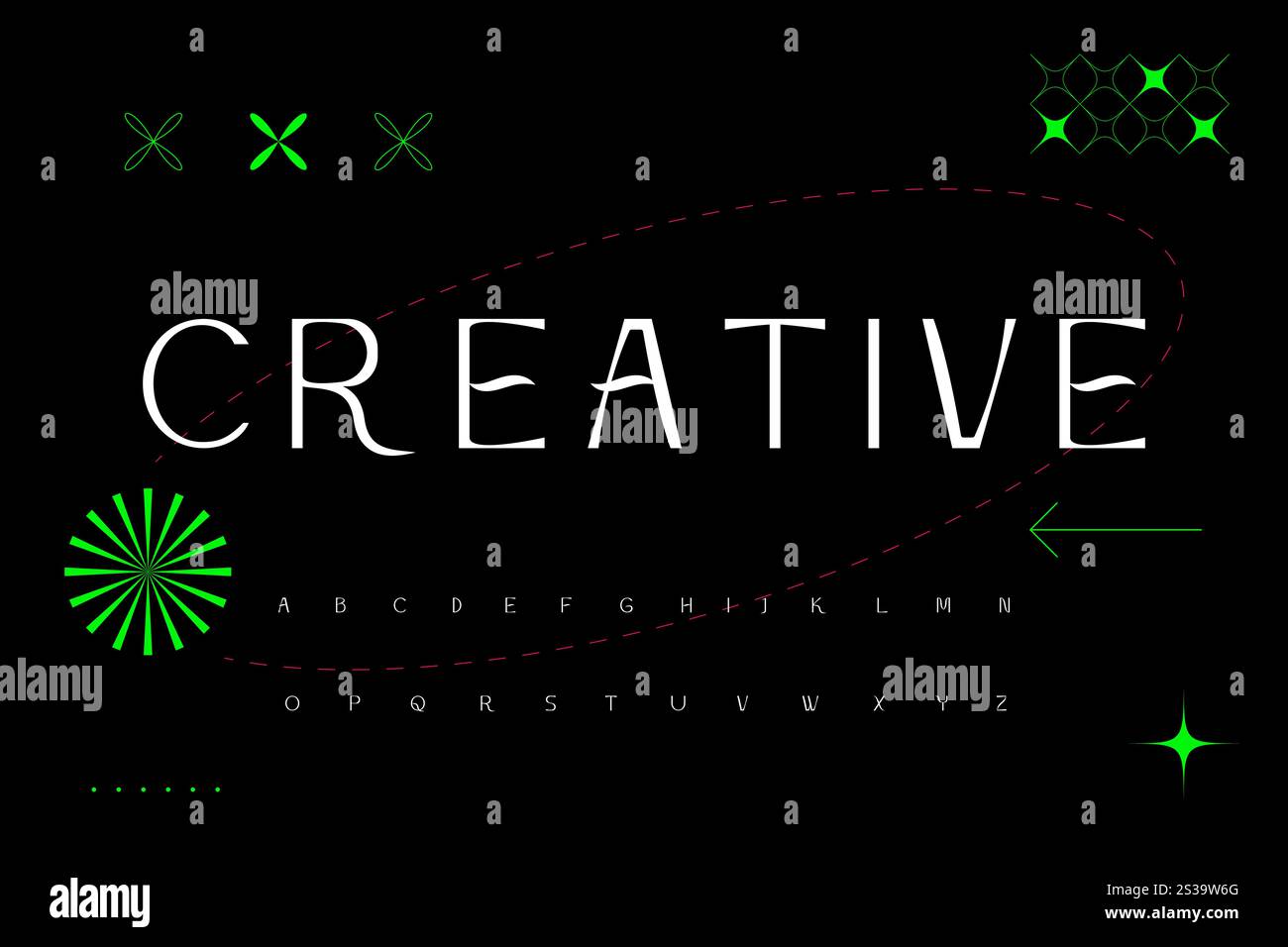 Modern digital font. Geometric alphabet abstract brutalism style ...