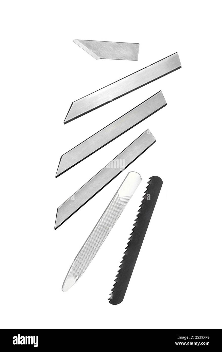 set of various blades isolated on white background. set of various ...