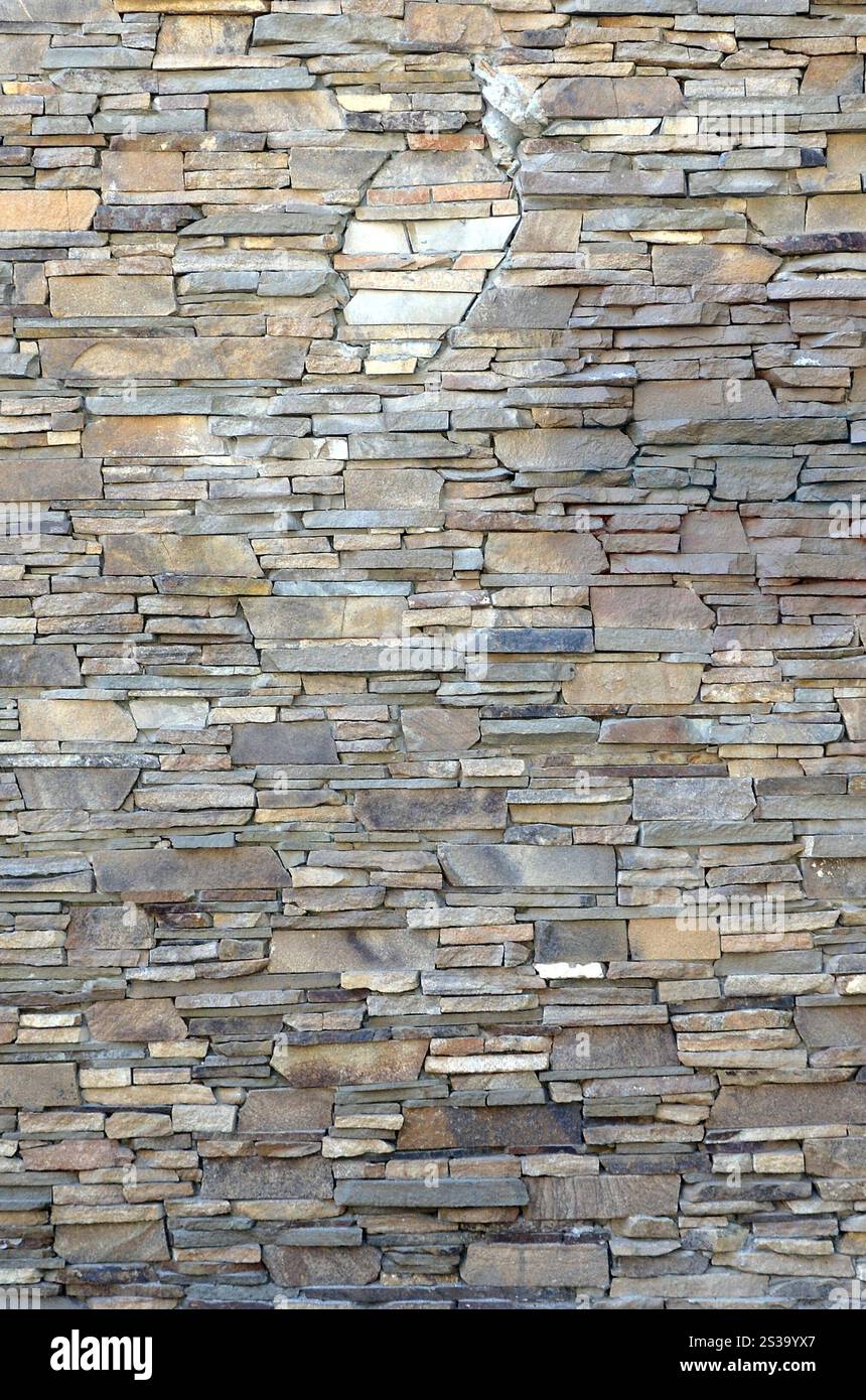 Modern pattern of flatten stone wall decorative surfaces in brown color ...