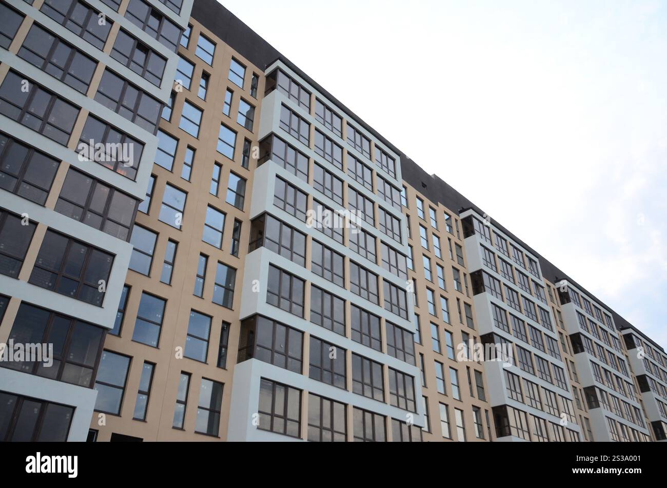 New multy storey residential building on the city street. Residential ...