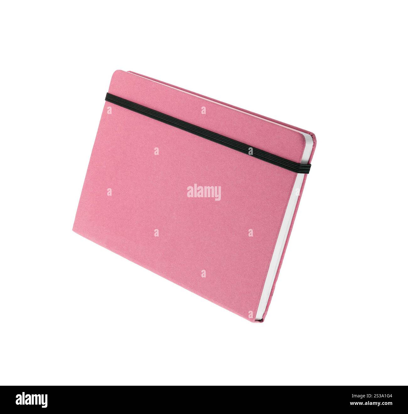 pink color cover note book isolated on white background Stock Photo - Alamy
