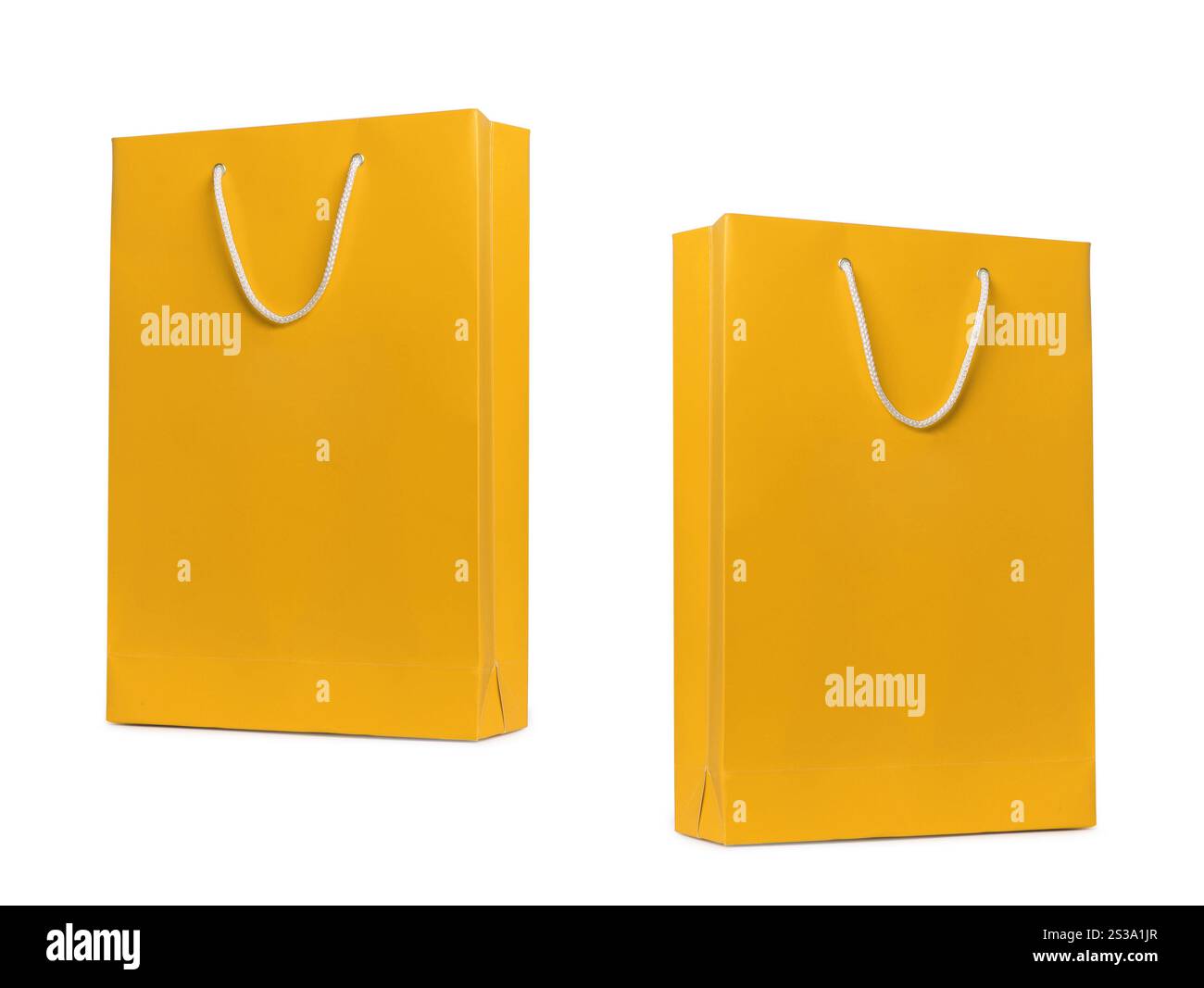 Yellow shopping bag isolated on white background. Yellow shopping bag ...