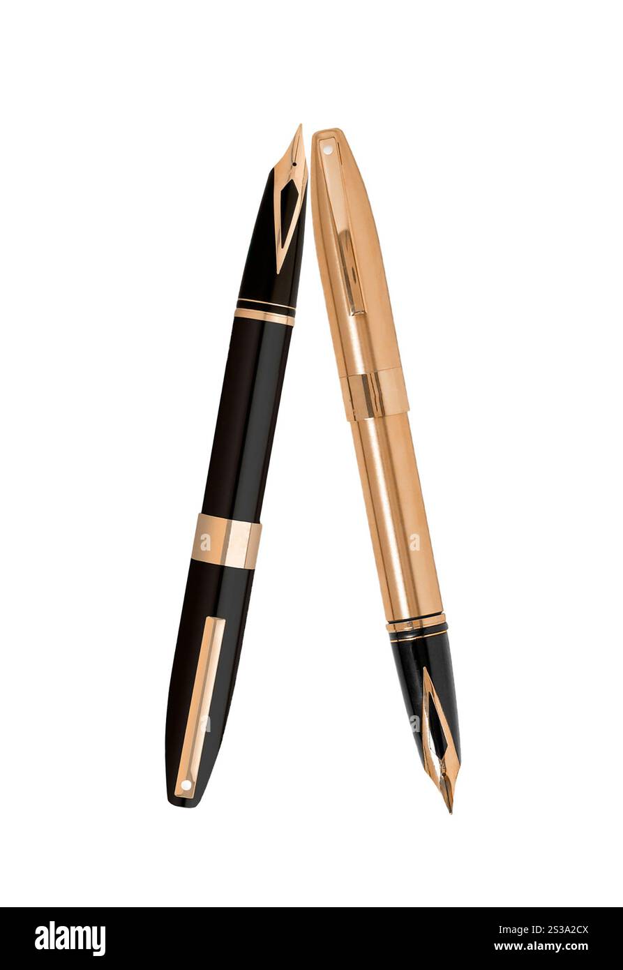 Gold Pens isolated on white background. Gold Pens isolated on white ...