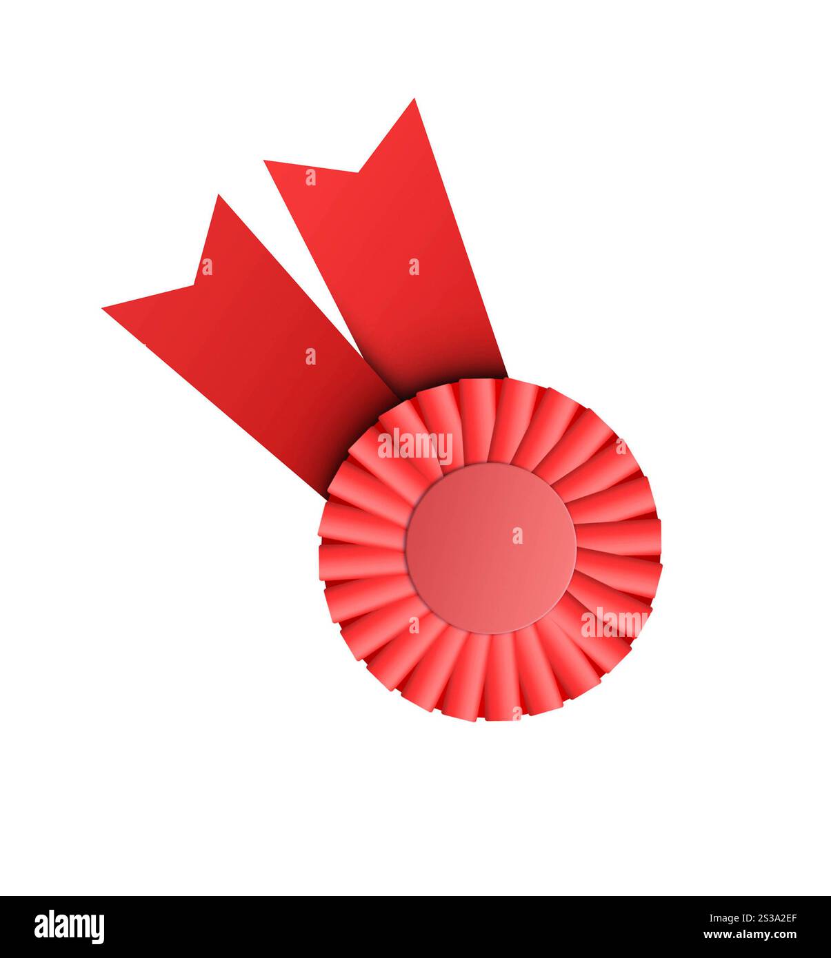 First place red ribbon, bitmap copy isolated on white background. First ...