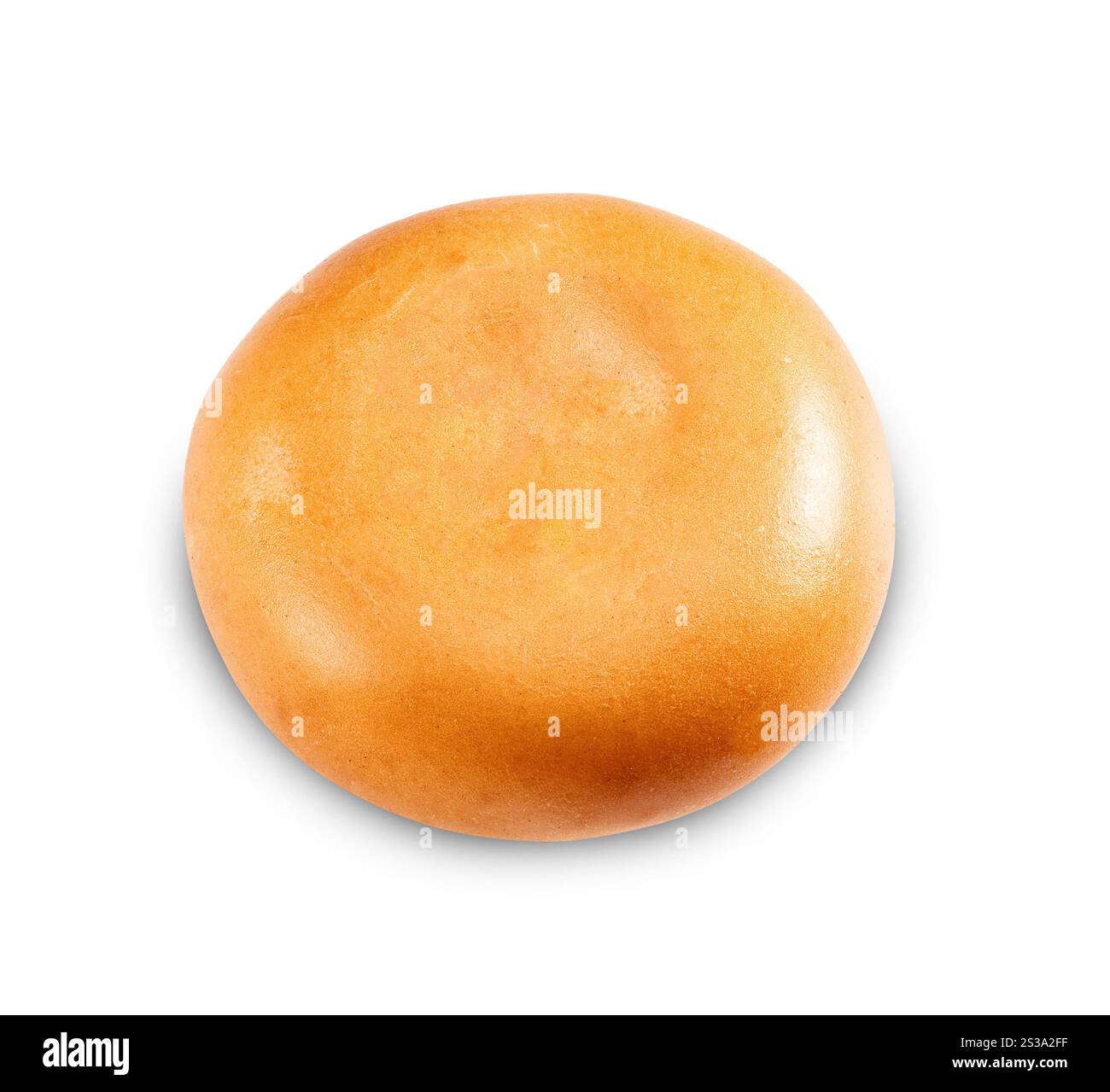 Single cheeseburger bun isolated on white background. Single ...