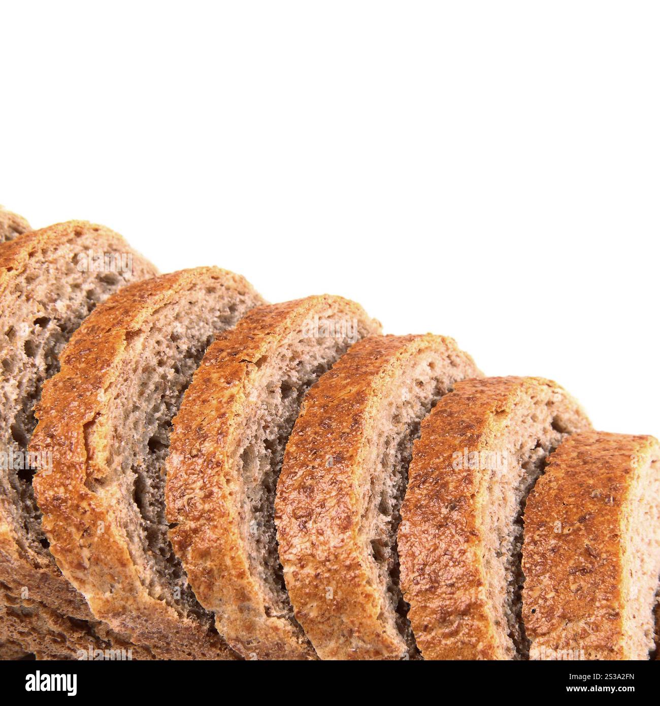 bread slices with chunk over white background. bread slices with chunk ...