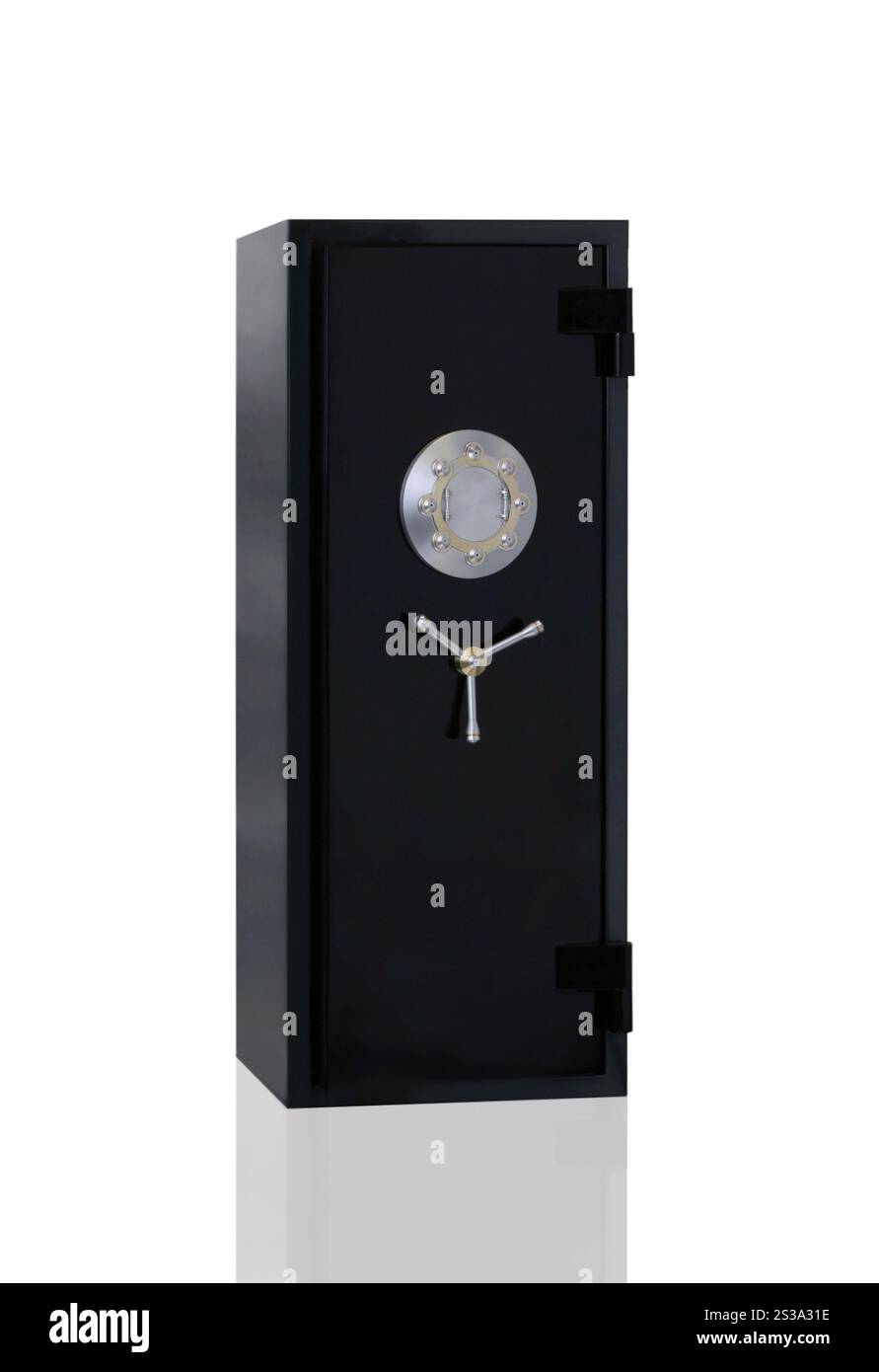 Locked Metal safe isolated Stock Photo - Alamy