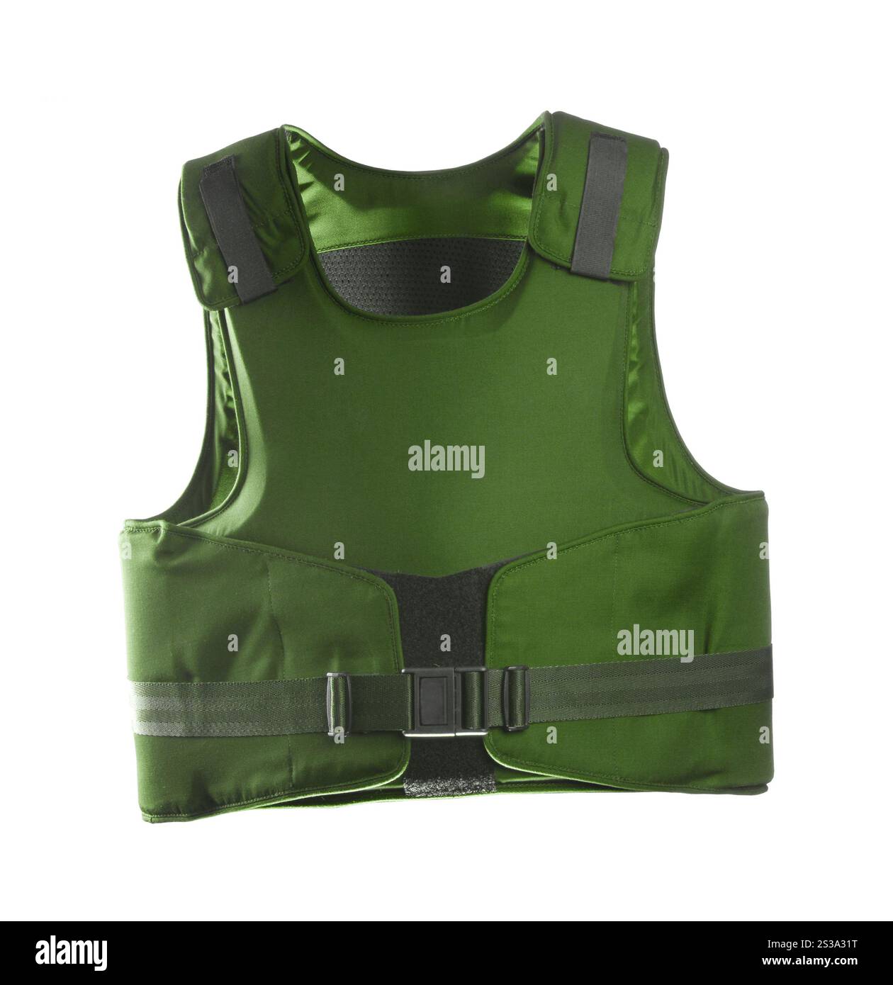 Green Bulletproof vest isolated on white background. Green Bulletproof ...