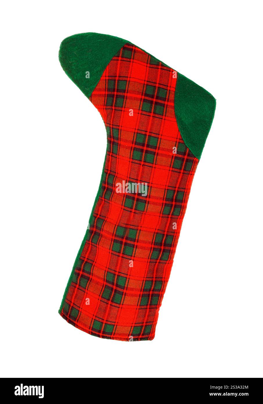 Santa's red stocking isolated on white background Stock Photo - Alamy