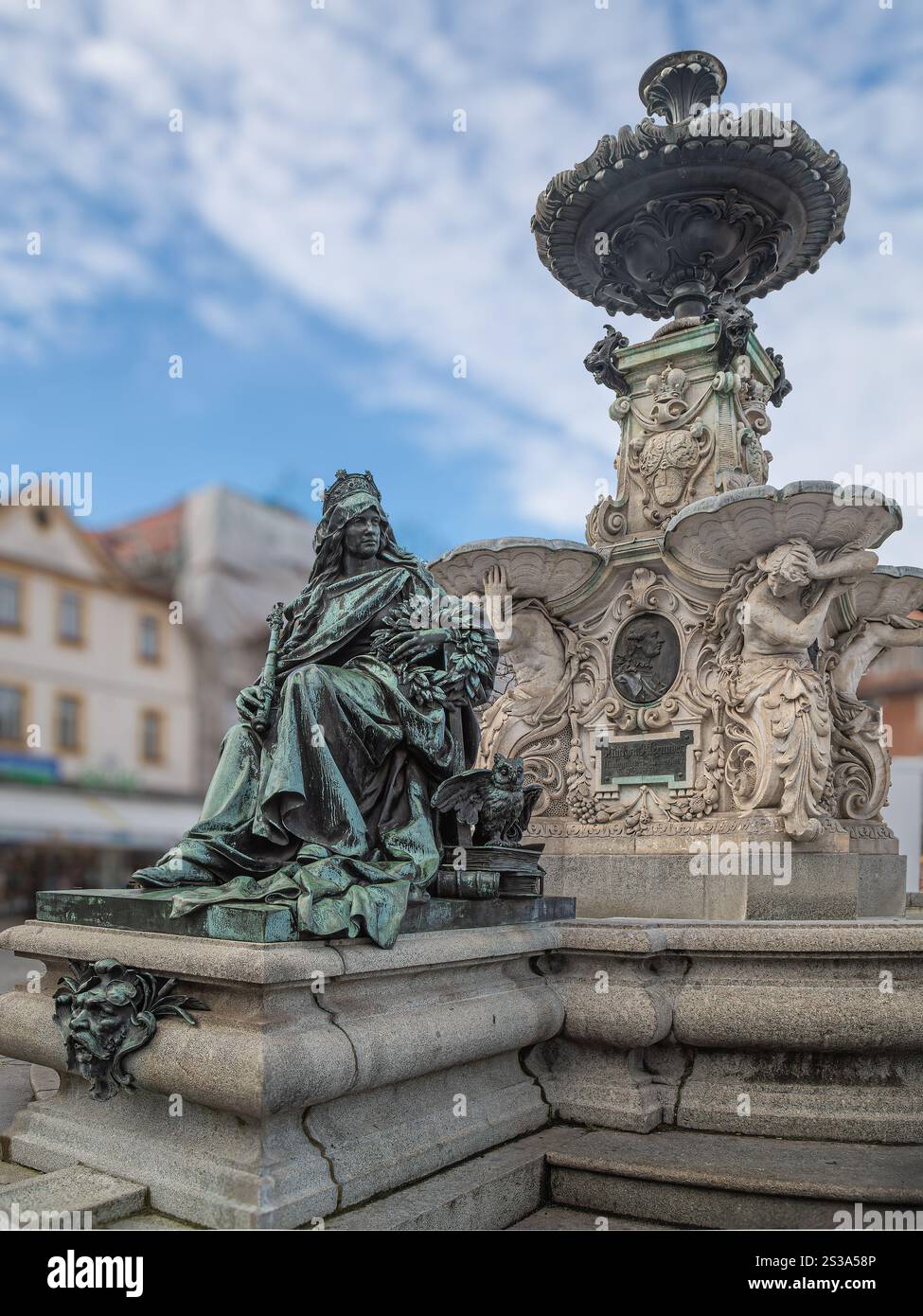 ERLANGEN, GERMANY - DEC. 16, 2023: Detail of the Pauli Fountain ...