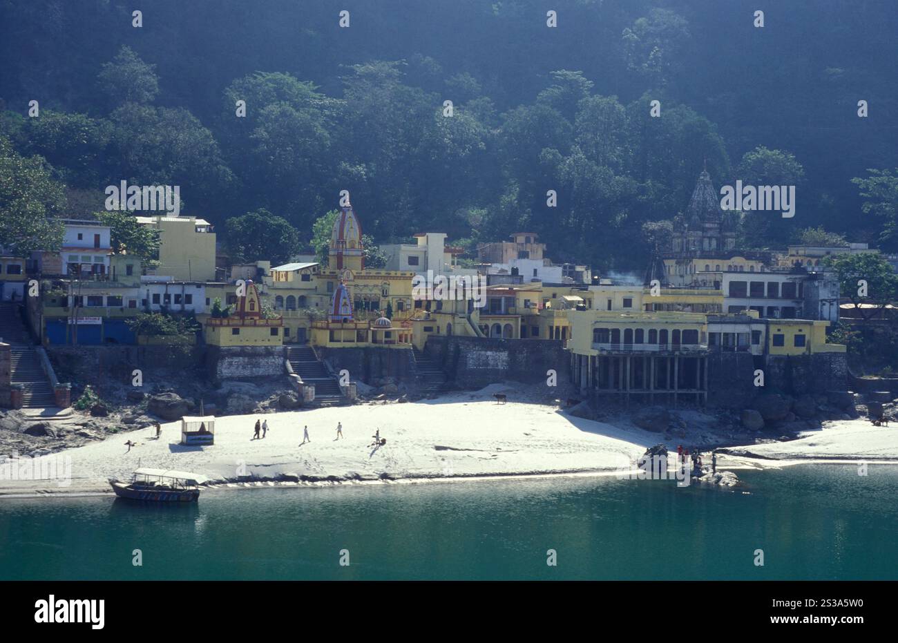 the Holy Ganges River with the city of Rishikesh in the Province ...