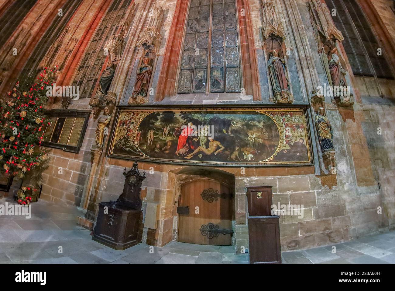 NUREMBERG, GERMANY - DEC.16, 2023: Interior of the medieval church of ...