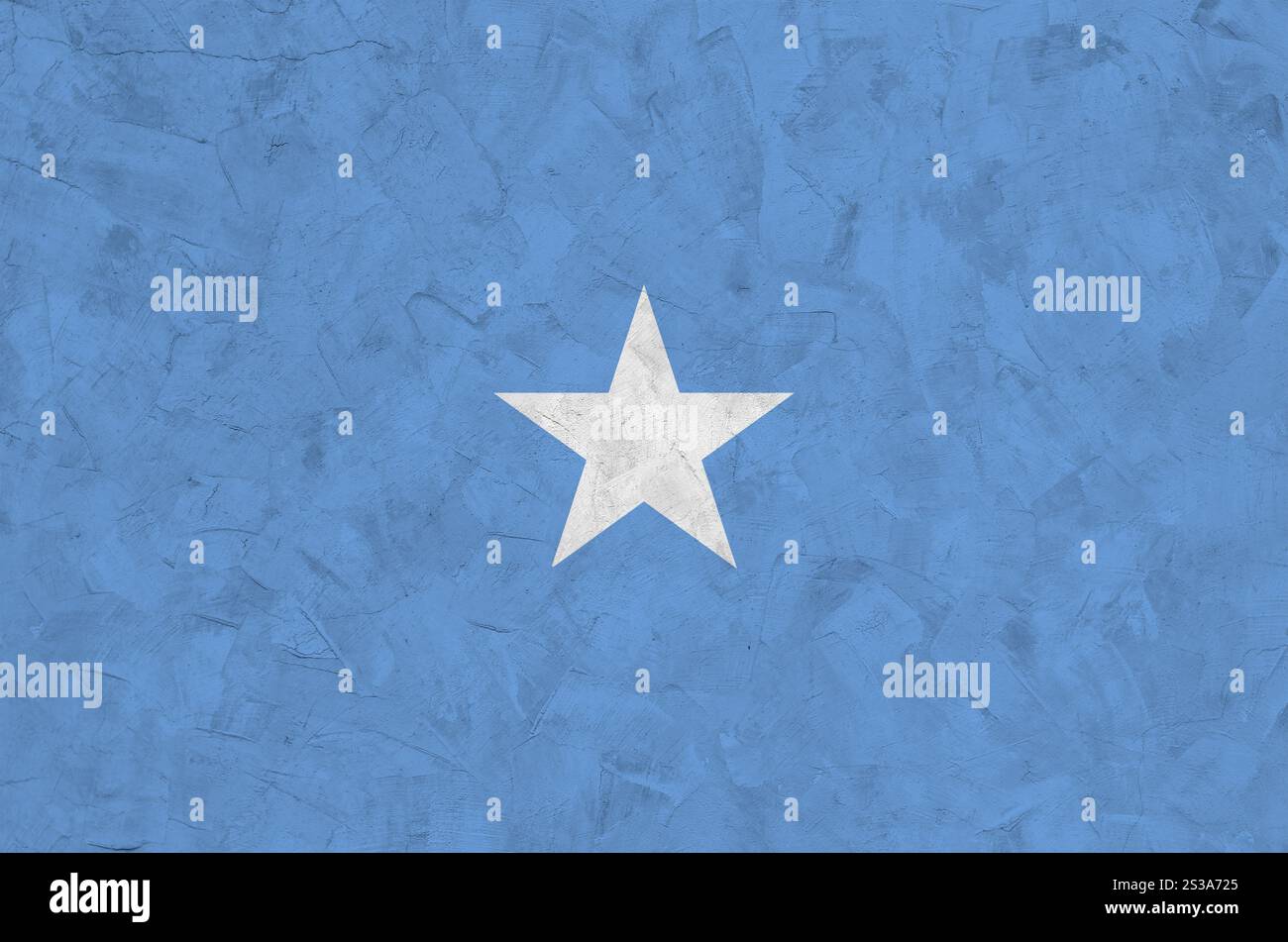 Somalia flag depicted in bright paint colors on old relief plastering ...