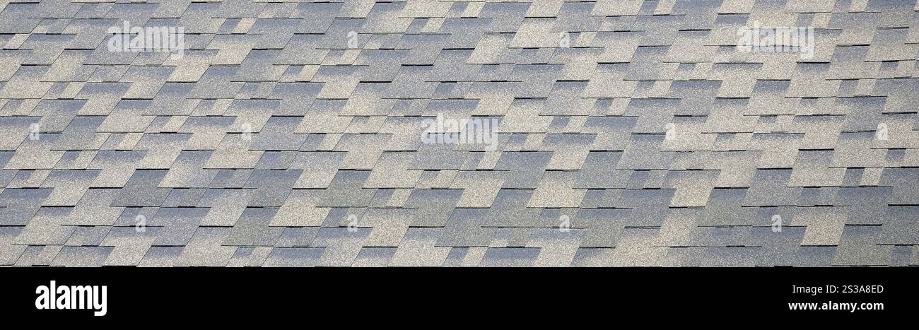 Flexible shingles of bitumen roofing surface. Background mosaic texture ...