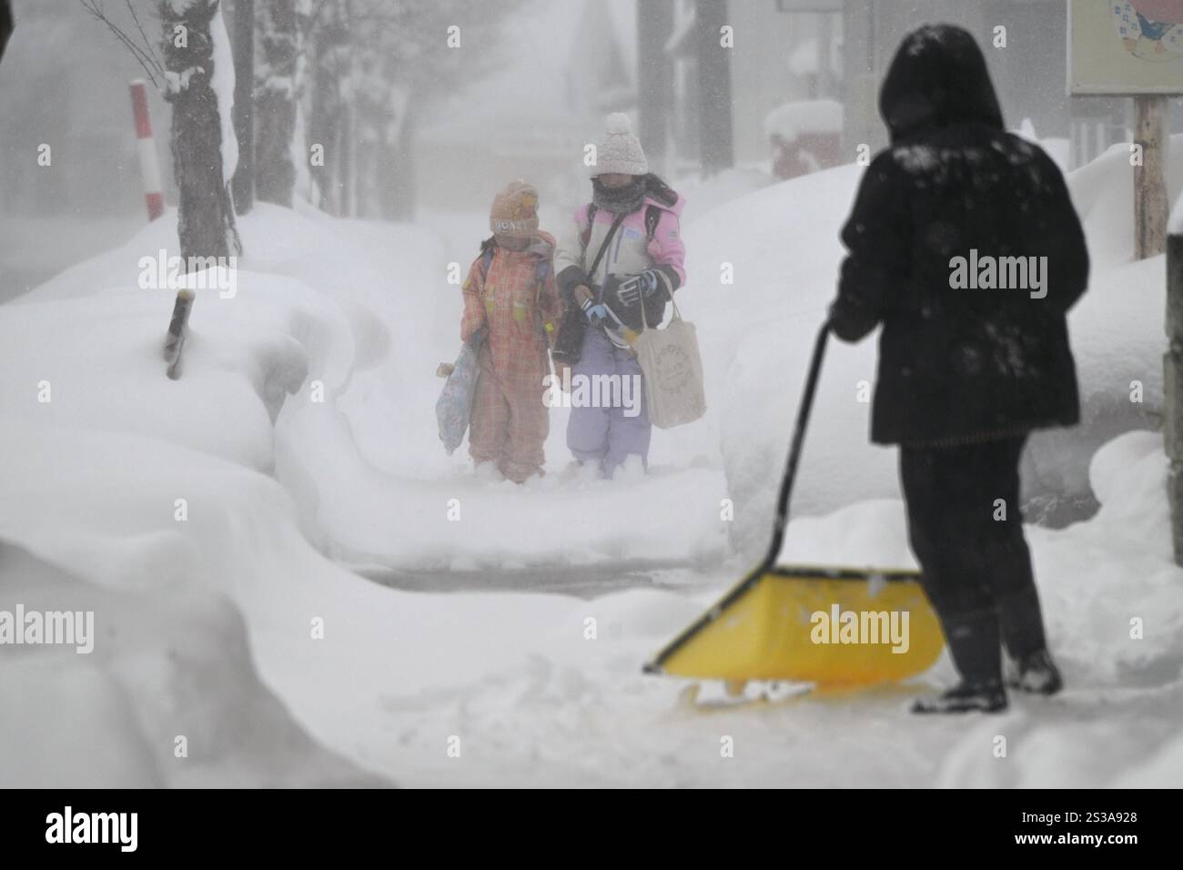 Aomori, northeastern Japan, on Jan. 9, 2025. Heavy snow continues in ...