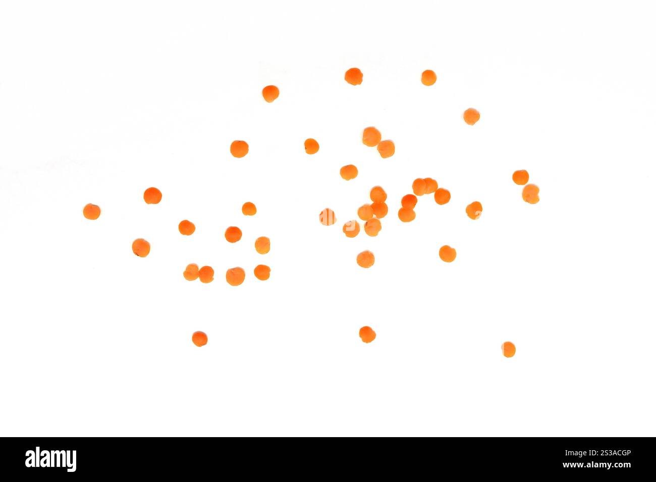 Red lentils isolated on white background. Red lentils pile isolated ...