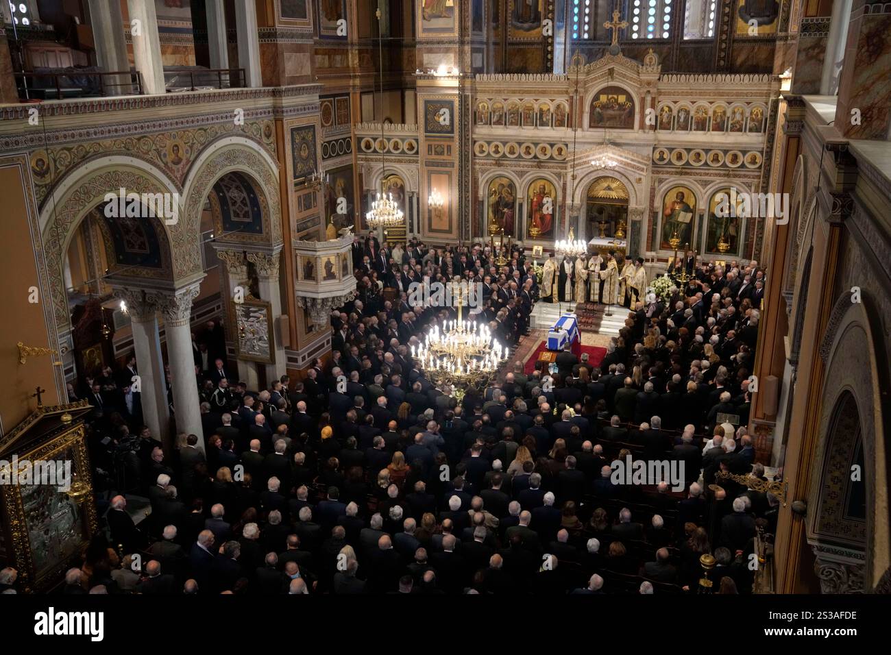 Relatives and officials attend the state funeral of the late Costas ...