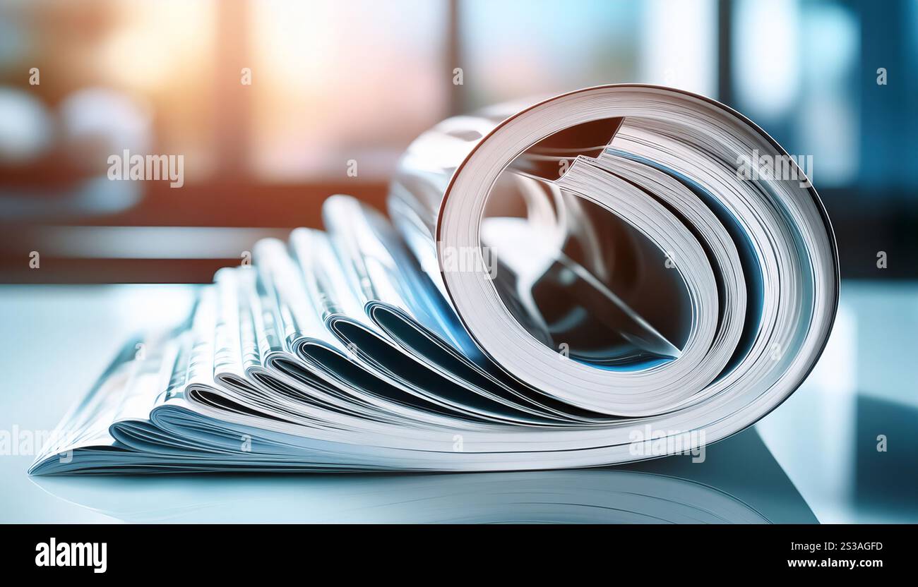 Concept illustrating a glossy magazine cover, emphasizing media ...