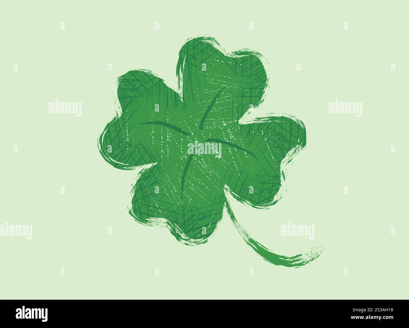 Vector vintage icon of clover with four leaf for Patrick's day. Vintage ...