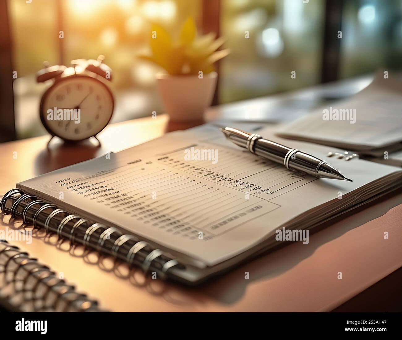 Illustration of a detailed daily schedule, emphasizing time management ...