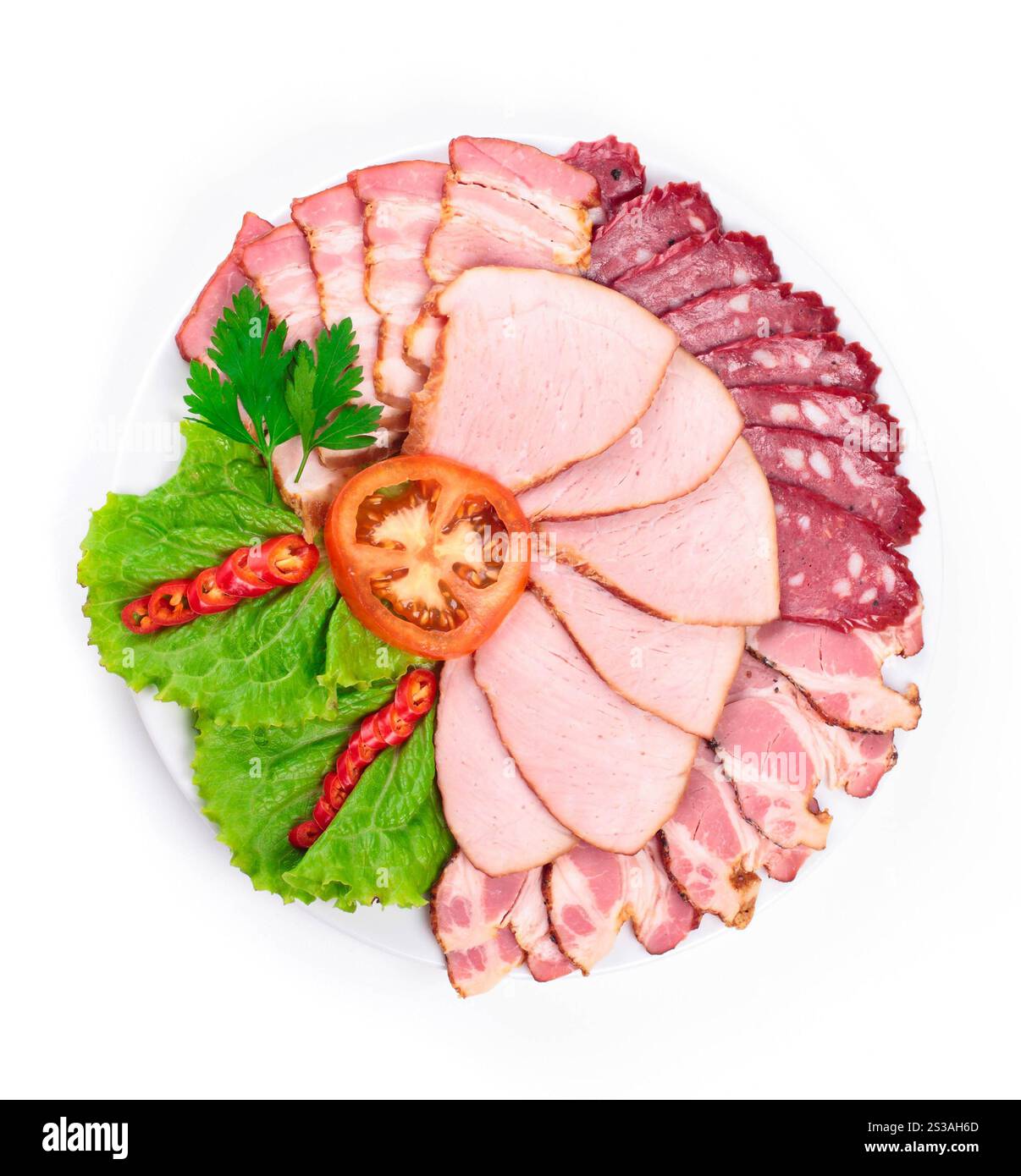 various meat composition isolated on white background. various meat ...