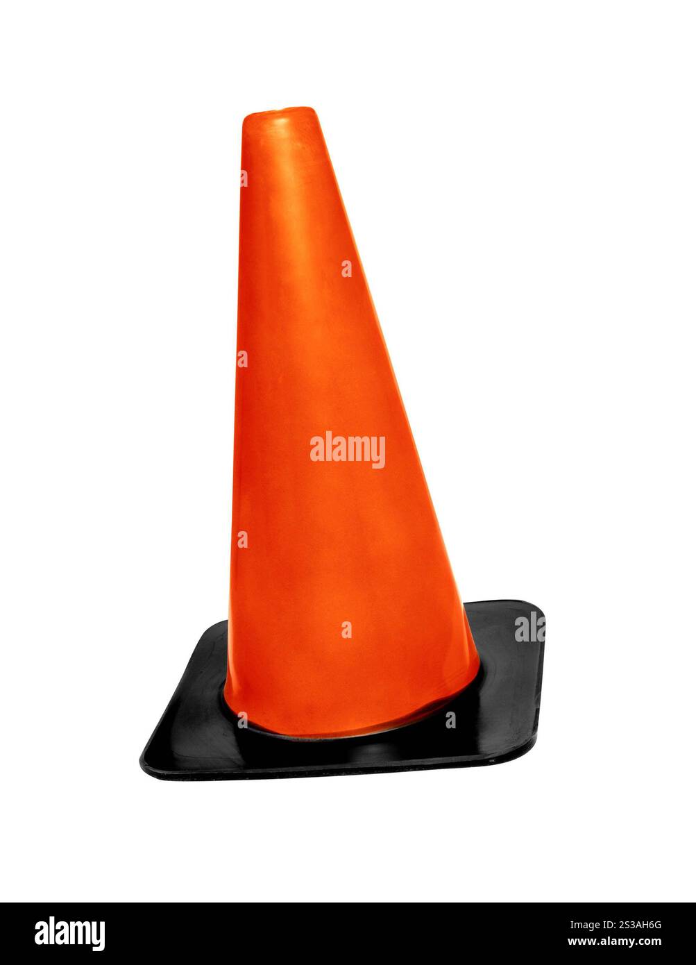 Orange plastic cone isolated on white background. Orange plastic cone ...