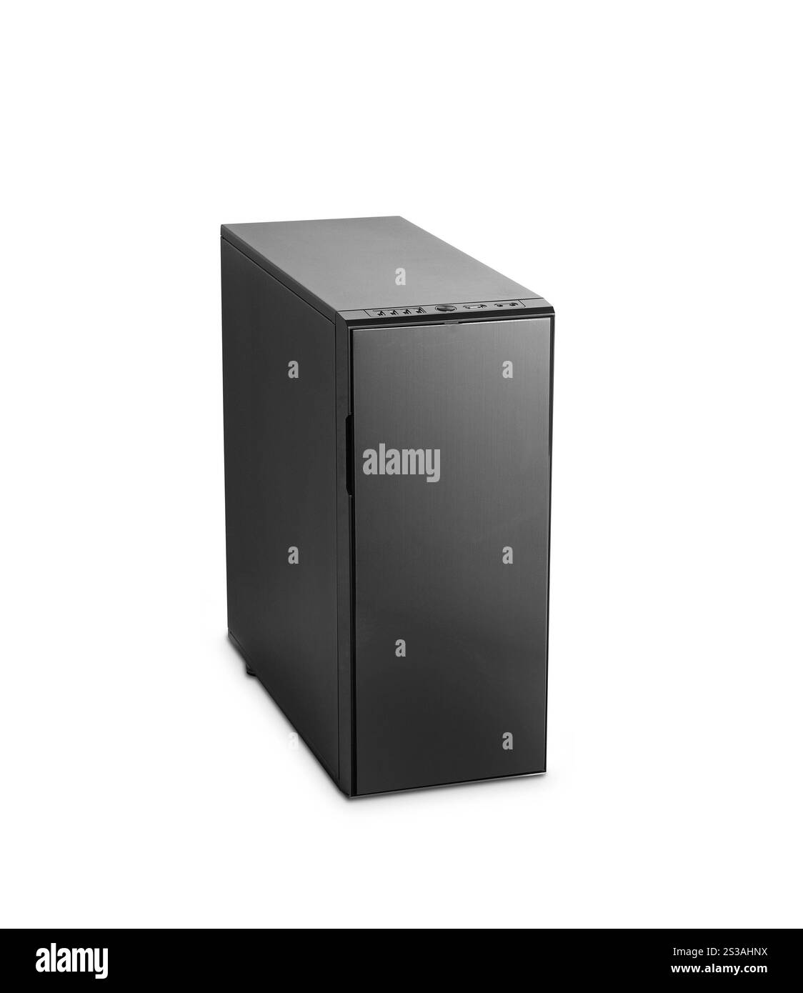 black computer case isolated on white background. black computer case ...