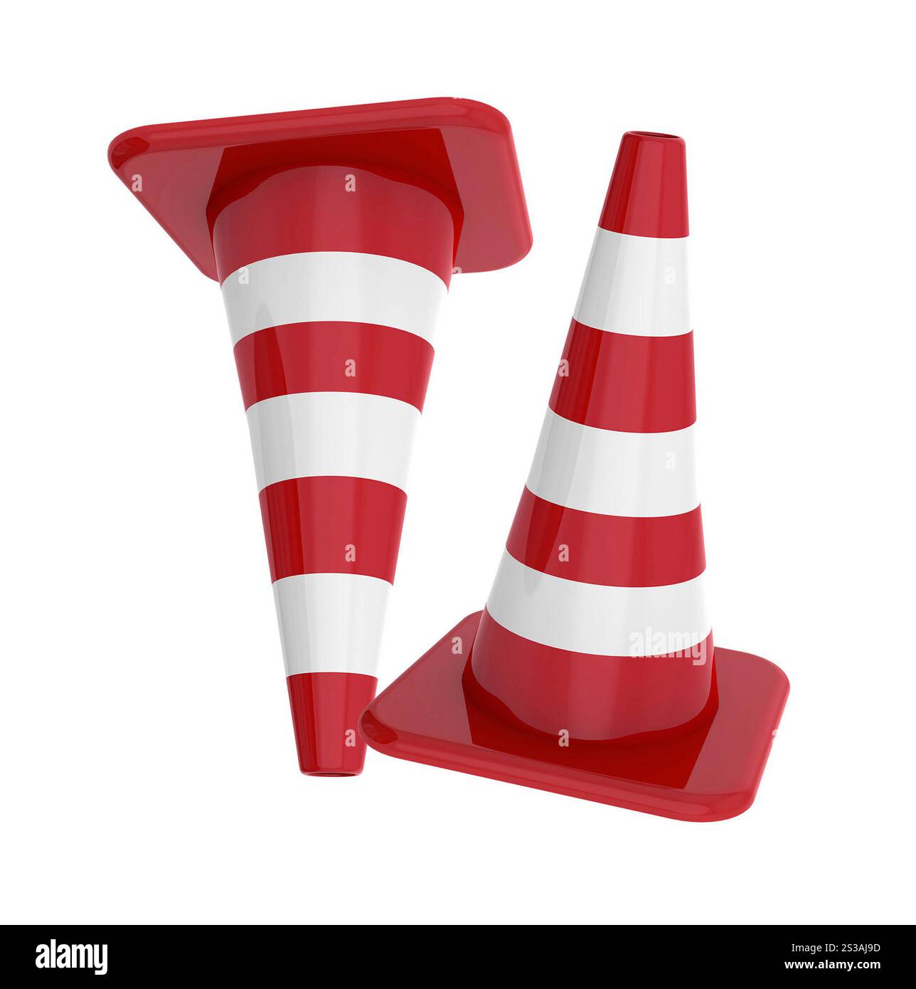 Red traffic cones isolated on white background. Red traffic cones ...