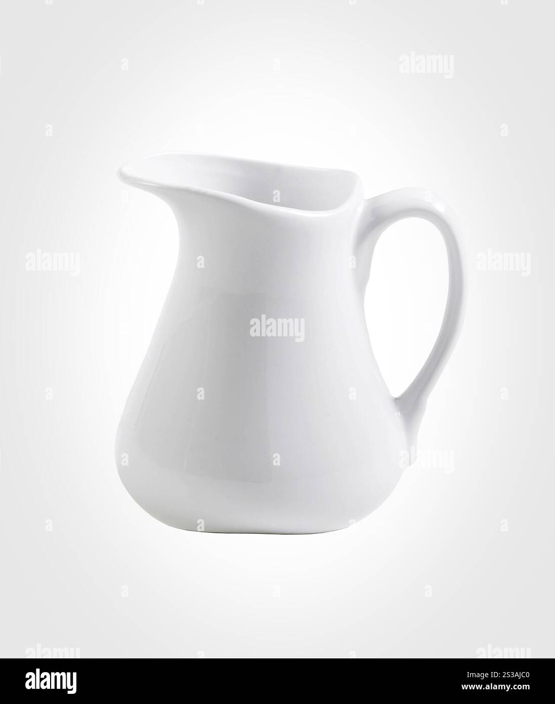 White milk pitcher isolated on white background. White milk pitcher ...