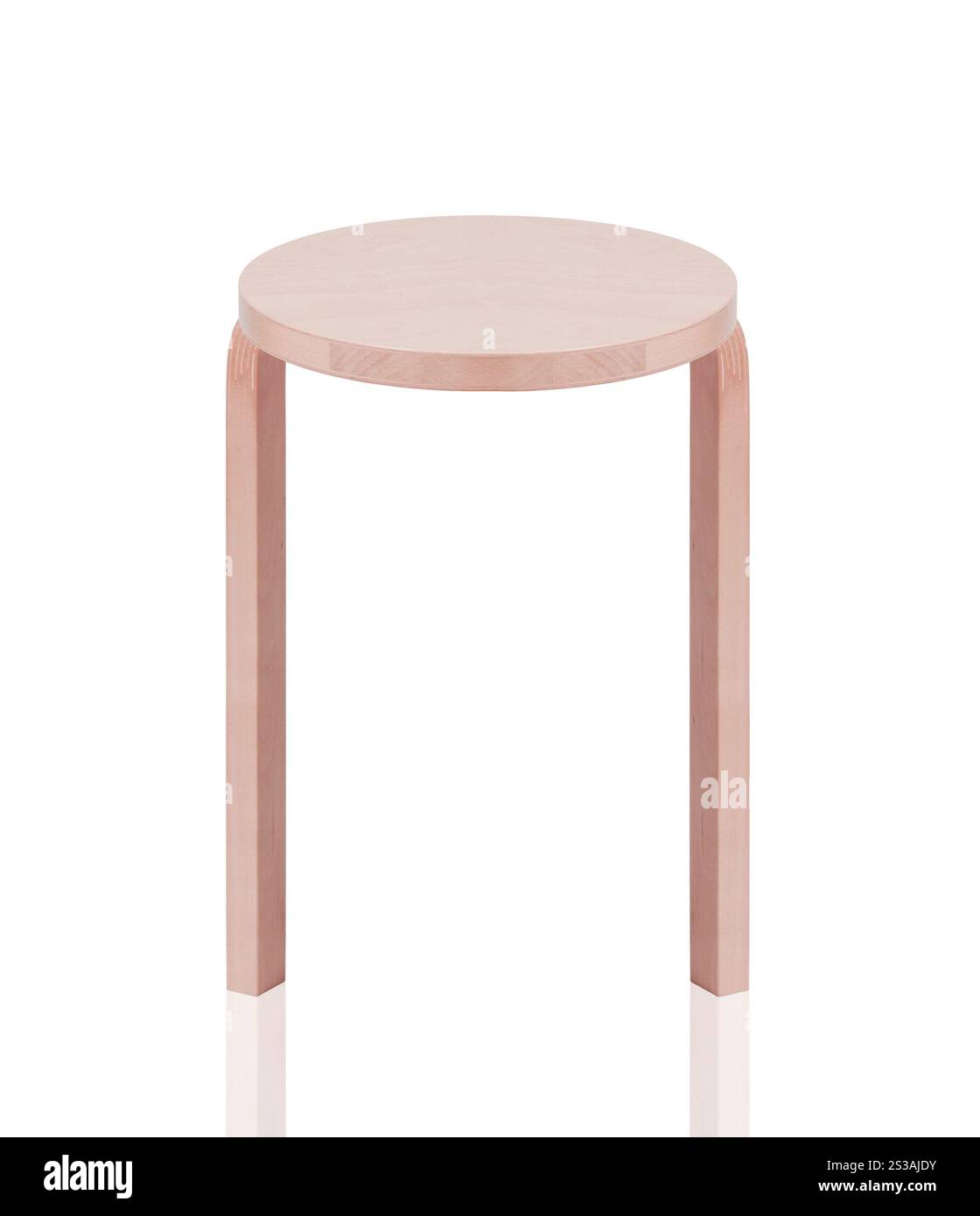 classic round wooden kitchen stool isolated on white background ...