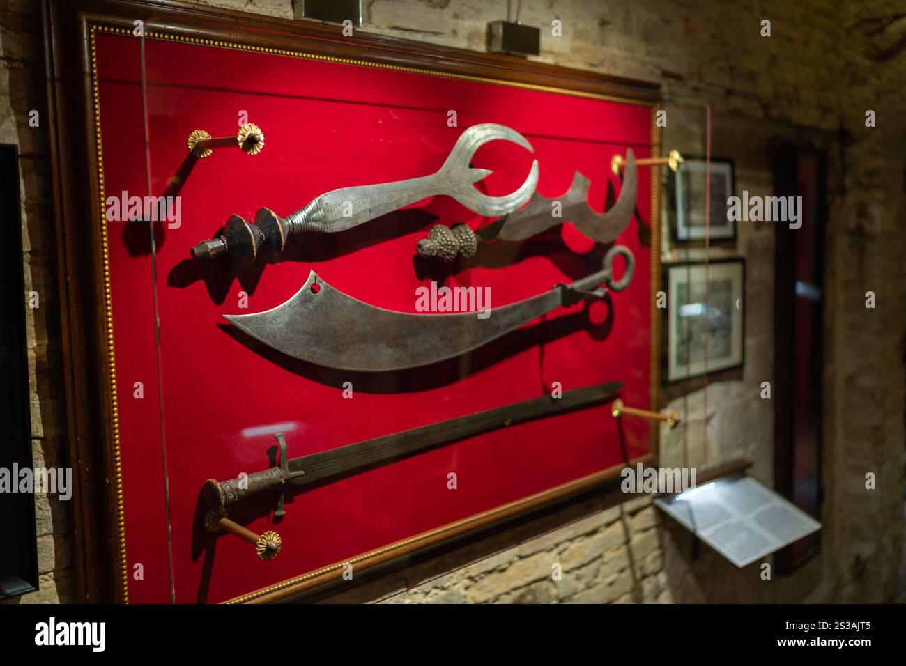San Gimignano, Italy - 01.05.2021: Display of Historical Weapons in a ...
