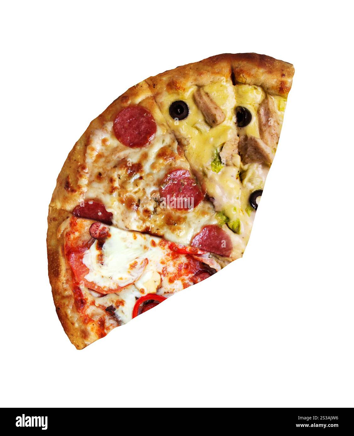 half of pizza isolated Stock Photo - Alamy