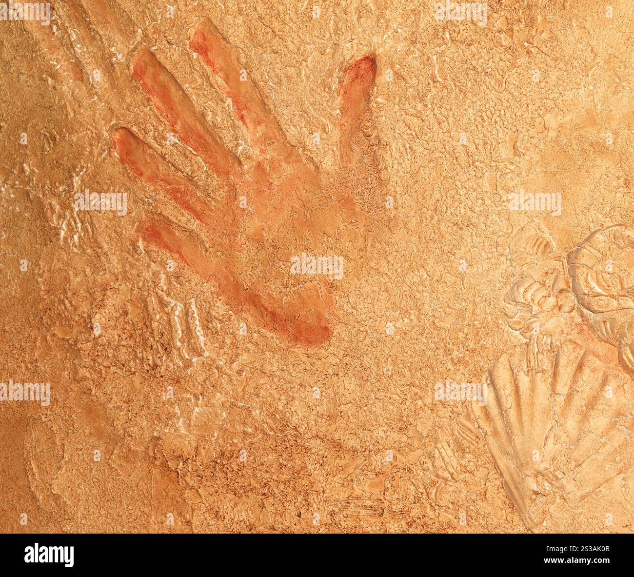 Red hand print on stone close up. Red hand print on stone Stock Photo ...