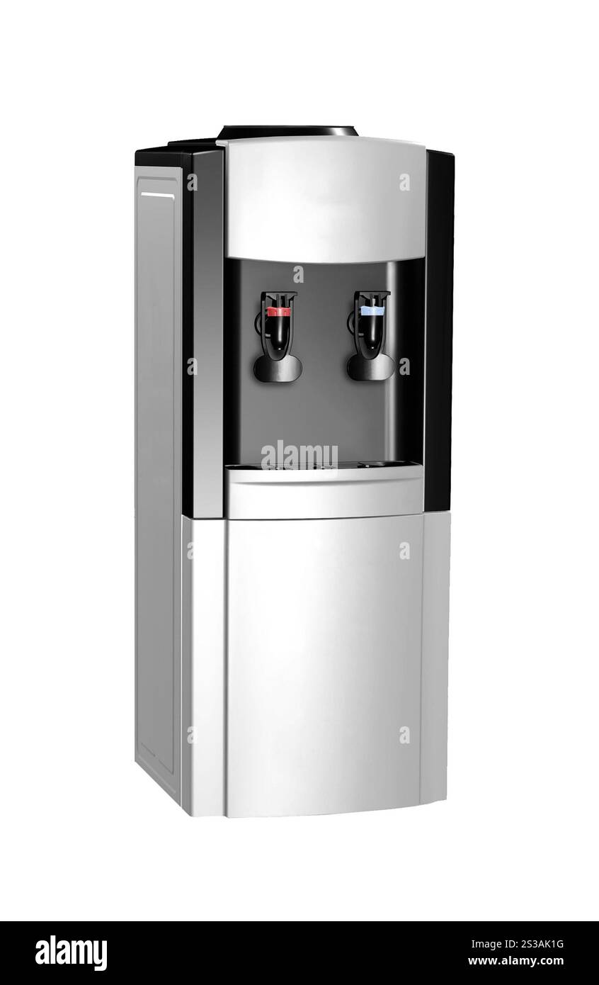 modern metallic water cooler isolated on white background. modern ...