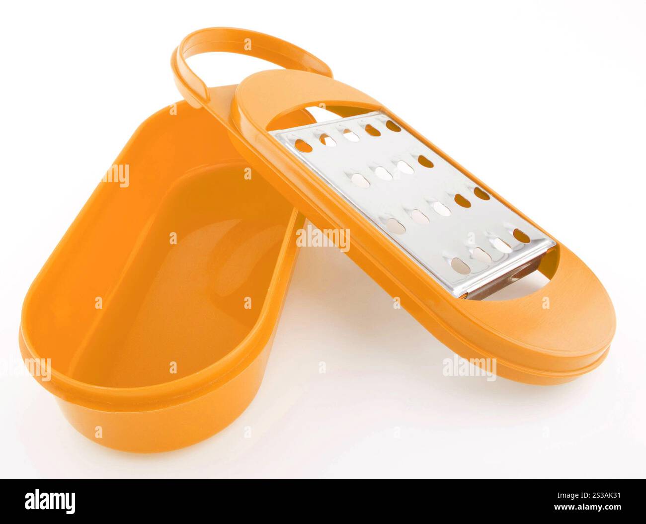 Yellow grater isolated on white. Red grater isolated on white Stock ...