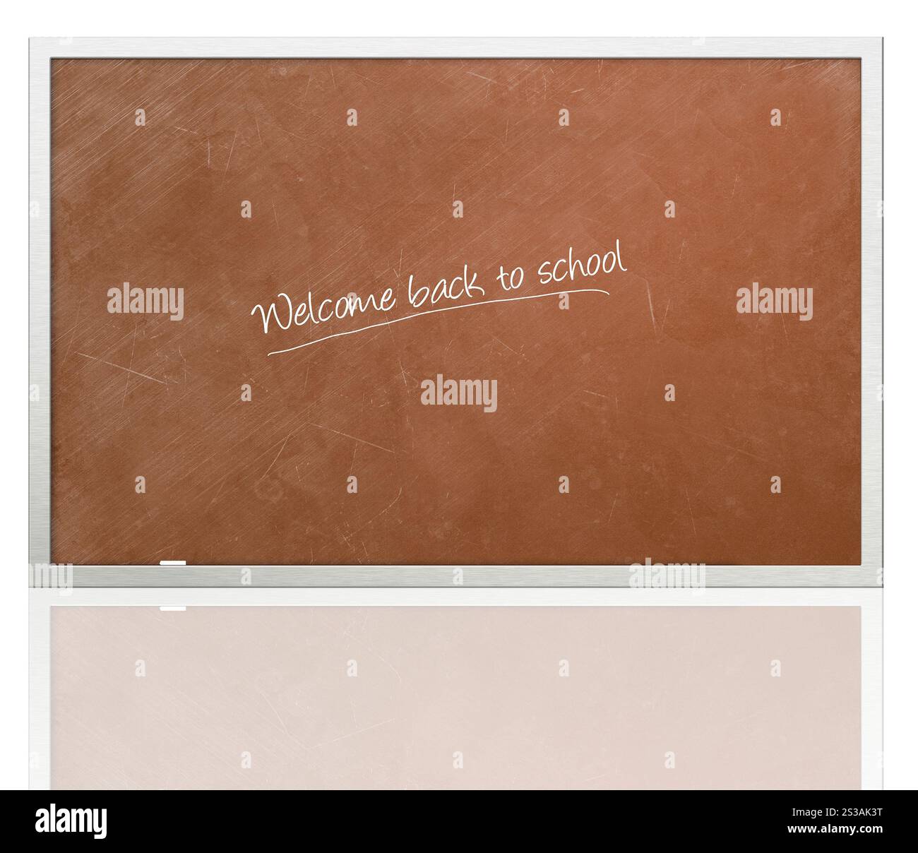 Welcome back to school written on chalkboard isolated on white ...