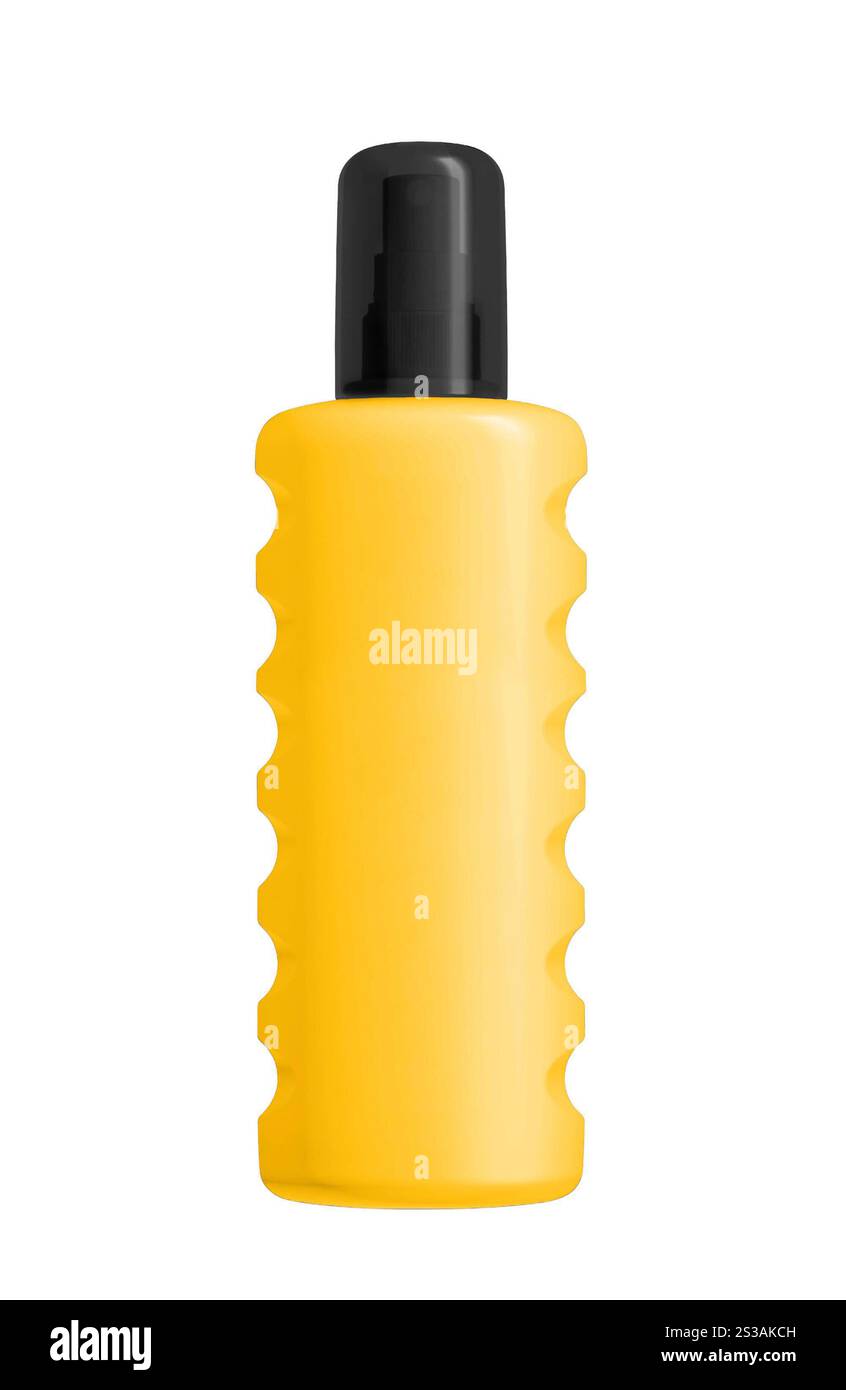 Bottle of sunscreen isolated over the white background. Bottle of ...