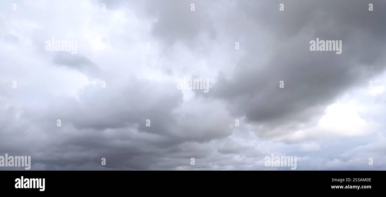 Grey dramatic sky with storm clouds dark landscape. Atmosphere and ...
